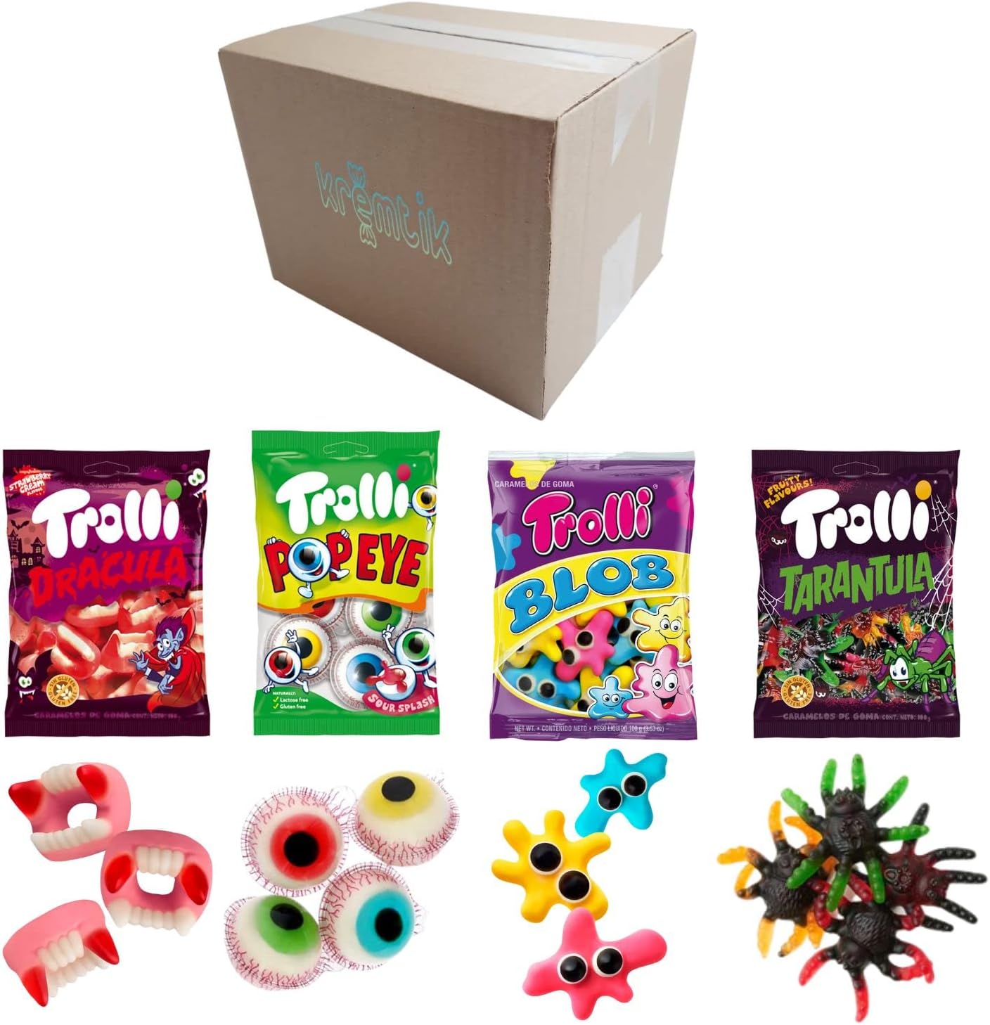 Chuches Halloween Trolli | Ojos Rellenos, Tarántulas, Dentaduras ...