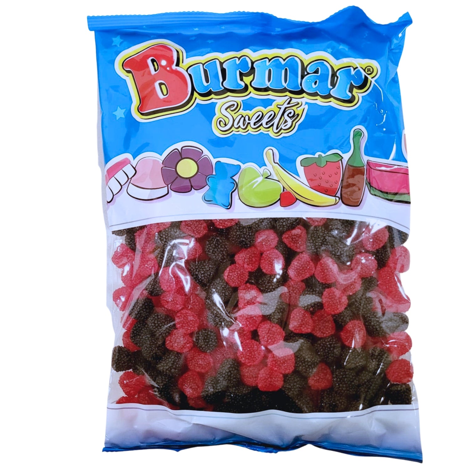Burmar Mini Moritas Rojas Negras - Confetti Fino (Bolsa 1KG)