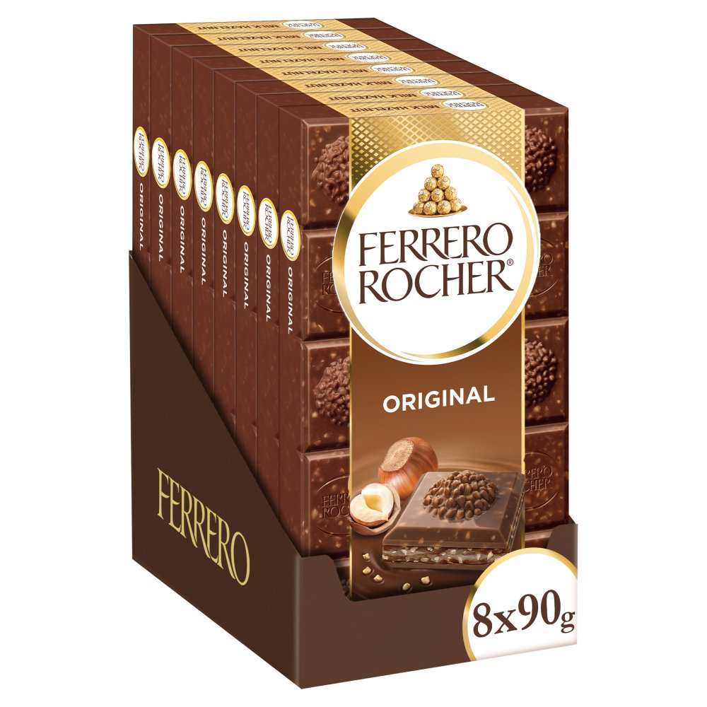 Ferrero Rocher Orig.Tableta 90G | Pack 8 Tabletas | Comprar Chocolate ...